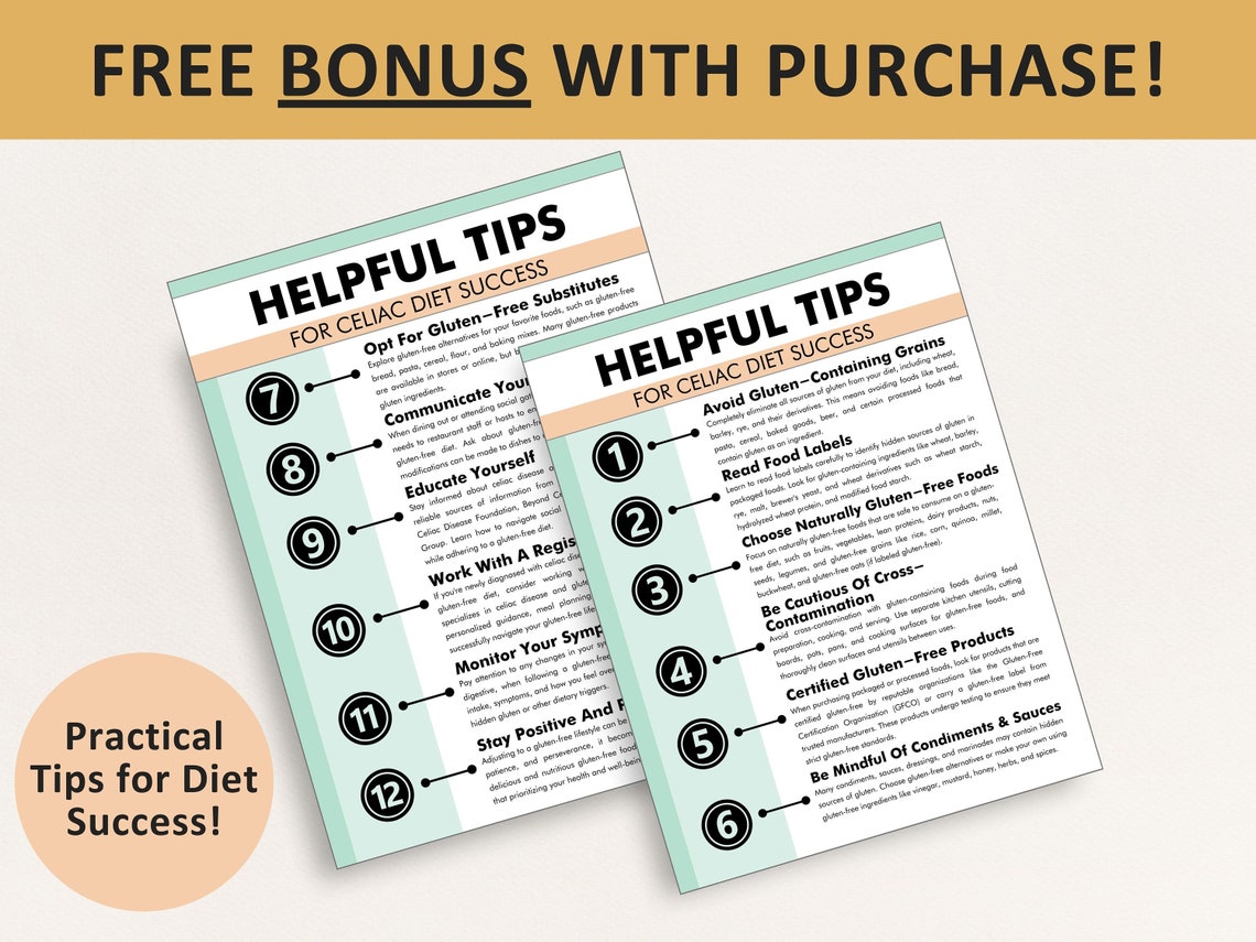 Celiac Disease Diet Plan PDF, Celiac Diet Meal Plan Helper, Celiac Food ...