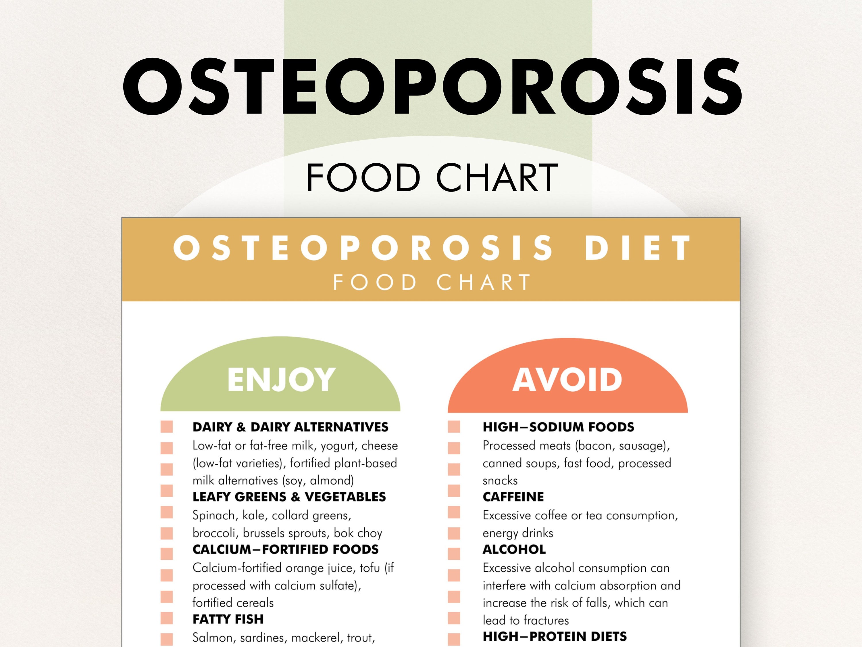 Osteoporosis Diet Plan, Osteoporosis Food Chart, Osteoporosis Diet, PDF ...