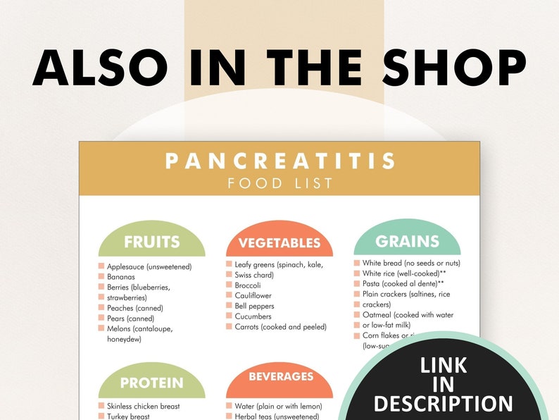 Pancreatitis Food Chart, Pancreatitis Food Guide, Pancreatitis Food ...