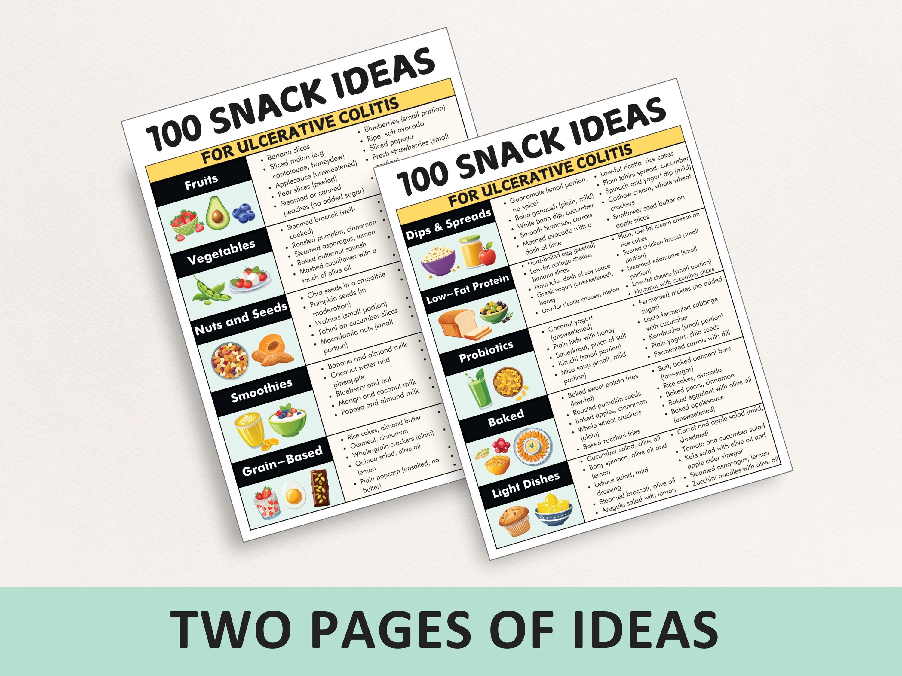 Ulcerative Colitis Diet - Snacks, Ulcerative Colitis Snacks, 100 Snacks ...