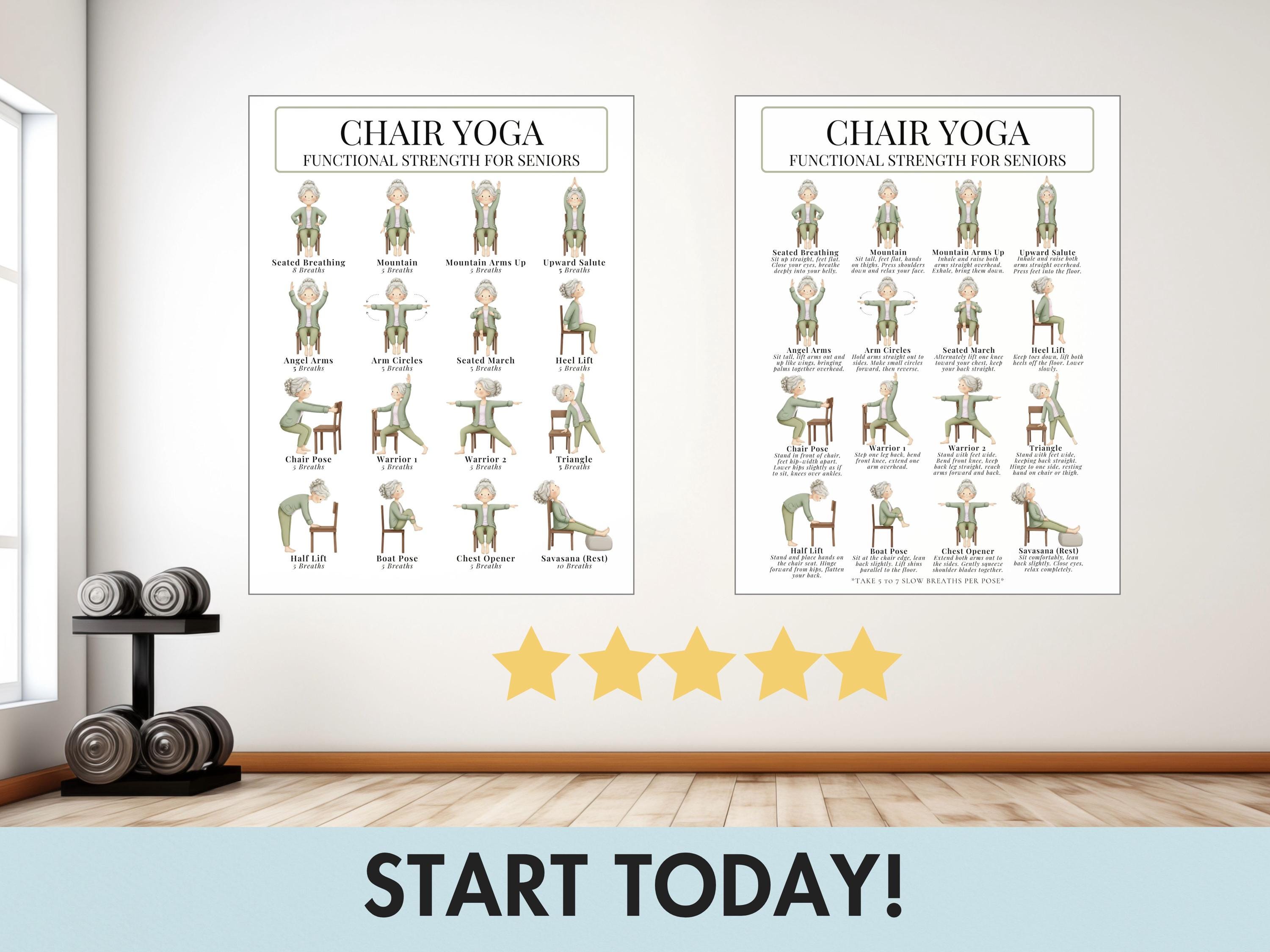 Chair Exercises for Seniors Printable, Strength Training Chair Fitness ...