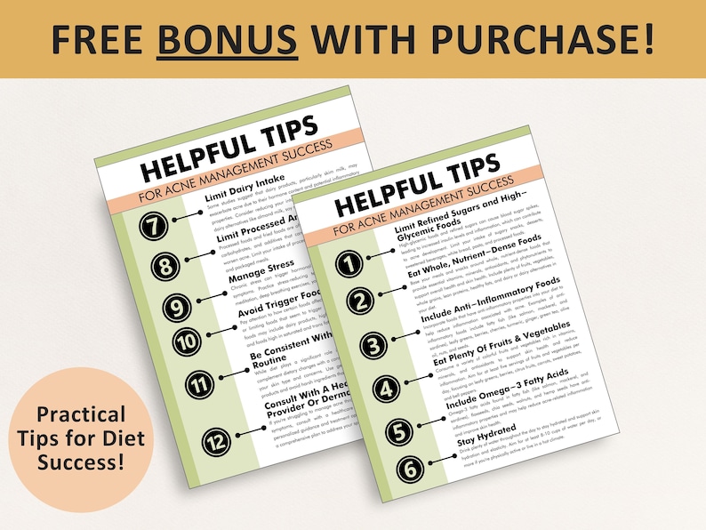 Acne Diet Plan PDF, Acne Diet Meal Plan Helper, Acne Diet Chart ...