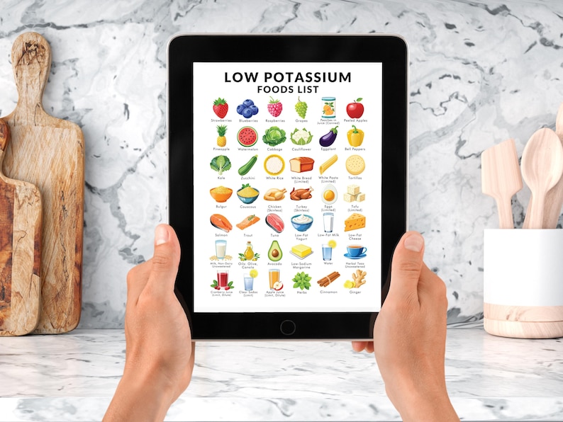 Low Potassium Foods List, Low Potassium Diet Poster, Low Potassium Diet ...