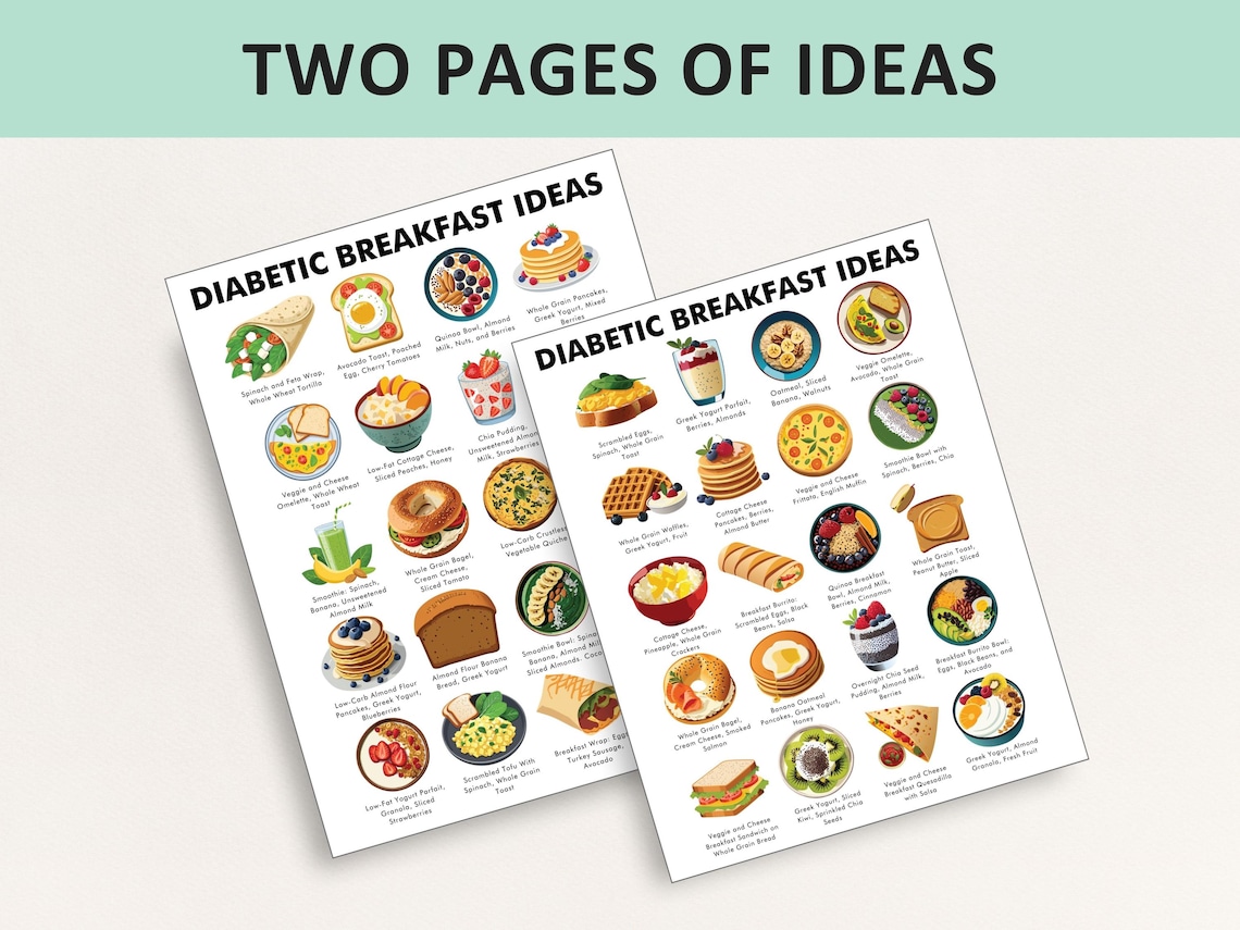 Diabetic Breakfast Ideas, Breakfast Food for Diabetics, Printable PDF ...