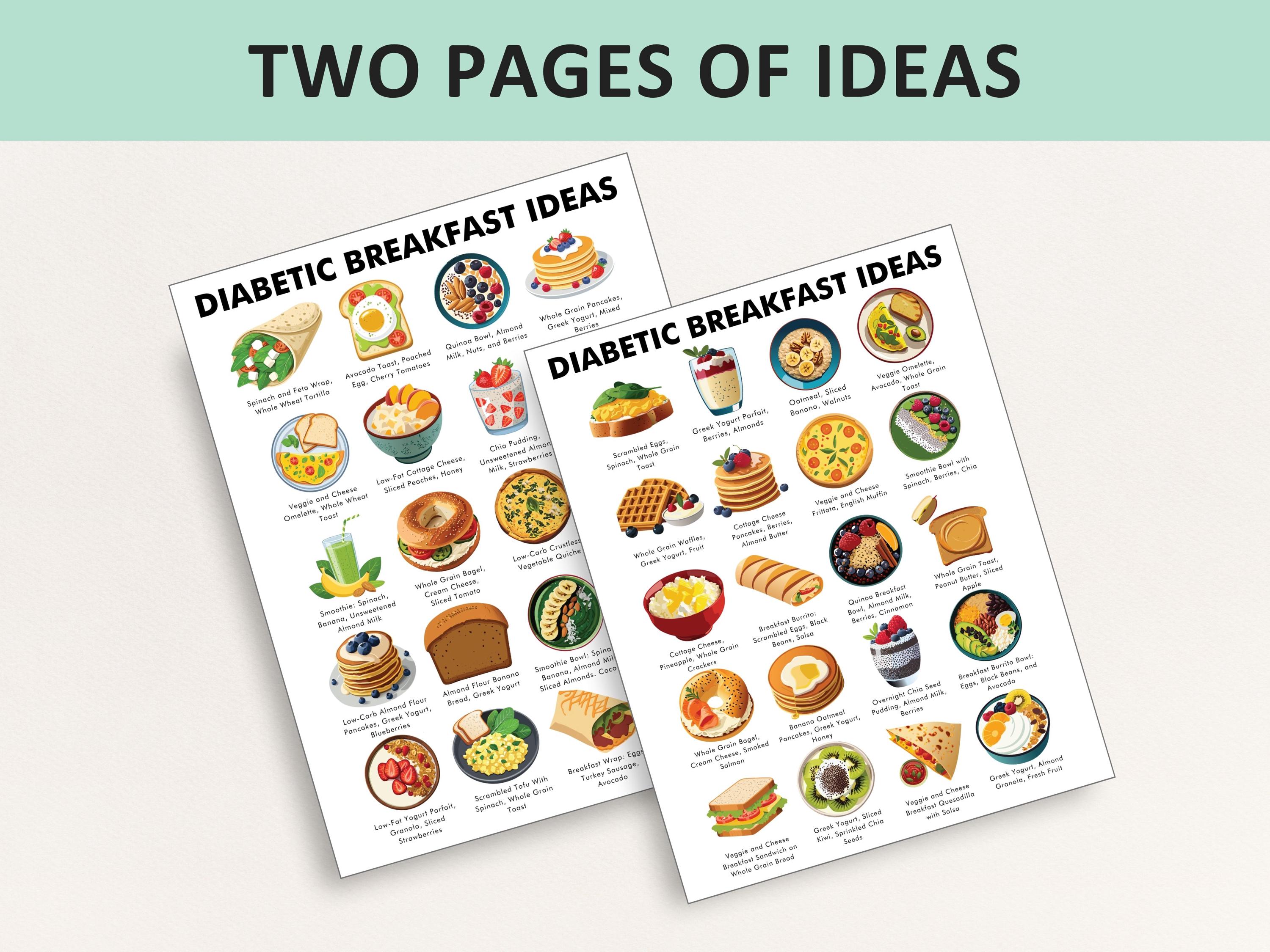 Diabetic Breakfast Ideas, Breakfast Food for Diabetics, Printable PDF ...
