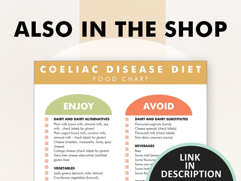 Coeliac Disease Food List PDF, Coeliac Diet Meal Plan Helper, Coeliac ...