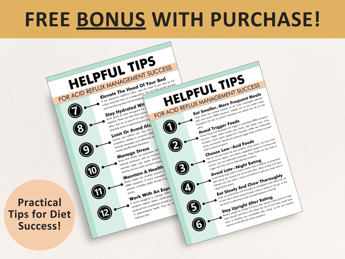 Acid Reflux Food List, GERD Food Guide, Gastritis Food List - Download ...