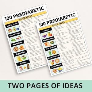Prediabetes Snacks, Snacks for Prediabetes, Printable PDF, Helps You ...