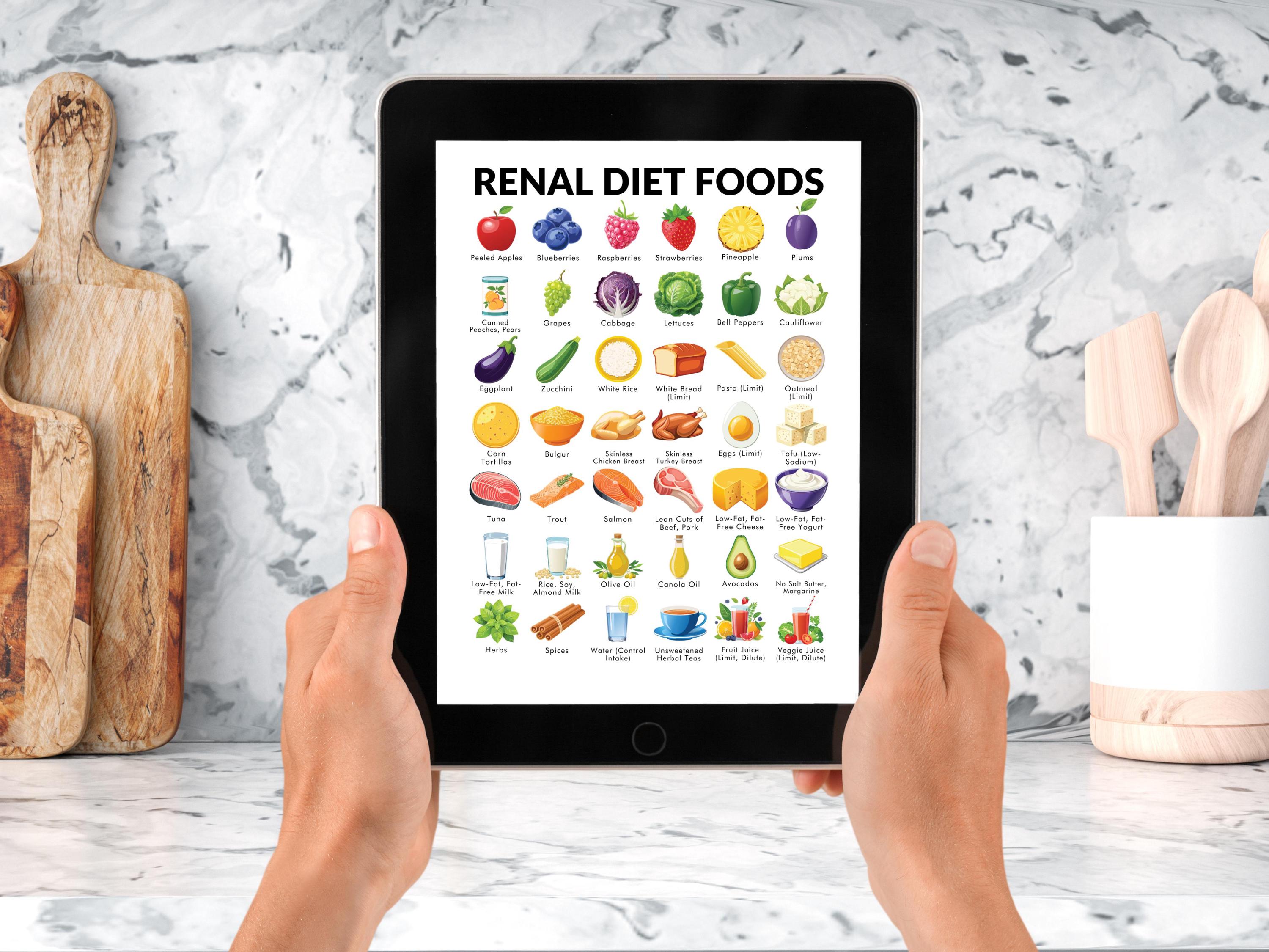 Renal Diet PDF, Healthy Renal Diet Food List, Printable PDF, CKD Diet ...