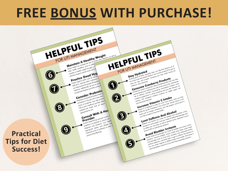 UTI Diet Chart, UTI Diet Restrictions PDF, Food to Eat and Foods to ...