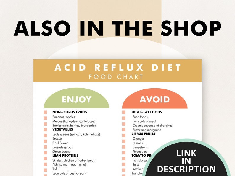 Acid Reflux Food List, GERD Food Guide, Gastritis Food List - Download ...