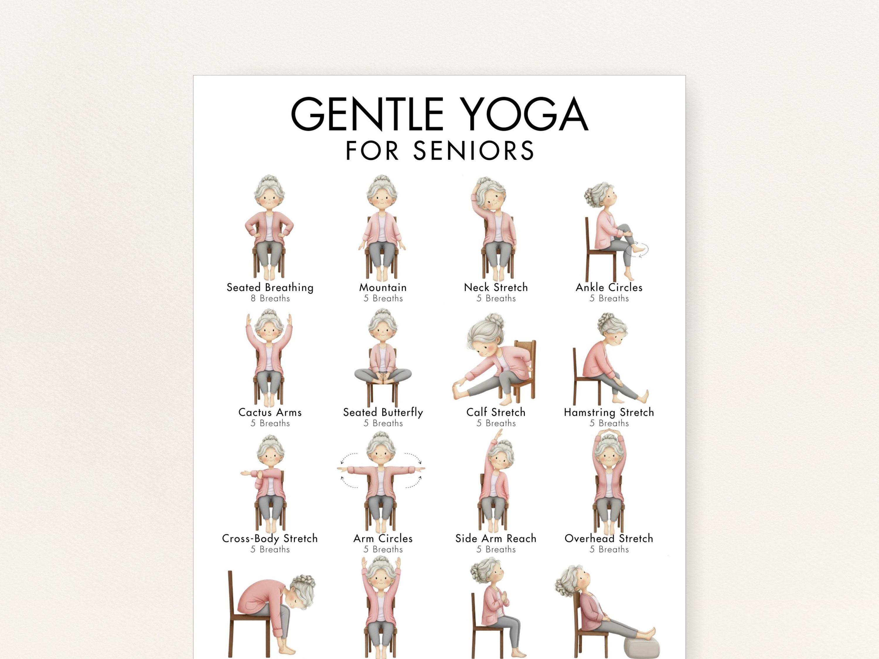 Seniors Chair Yoga, Gentle Seated Exercise Routine for Seniors, Sit ...