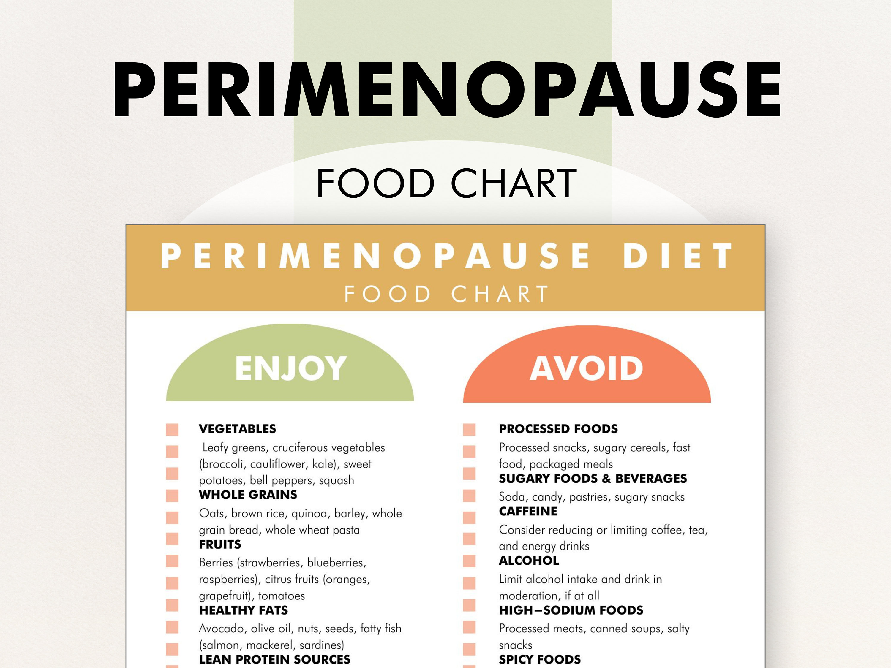 Perimenopause Diet Food List, Perimenopause Friendly Diet List, Foods ...