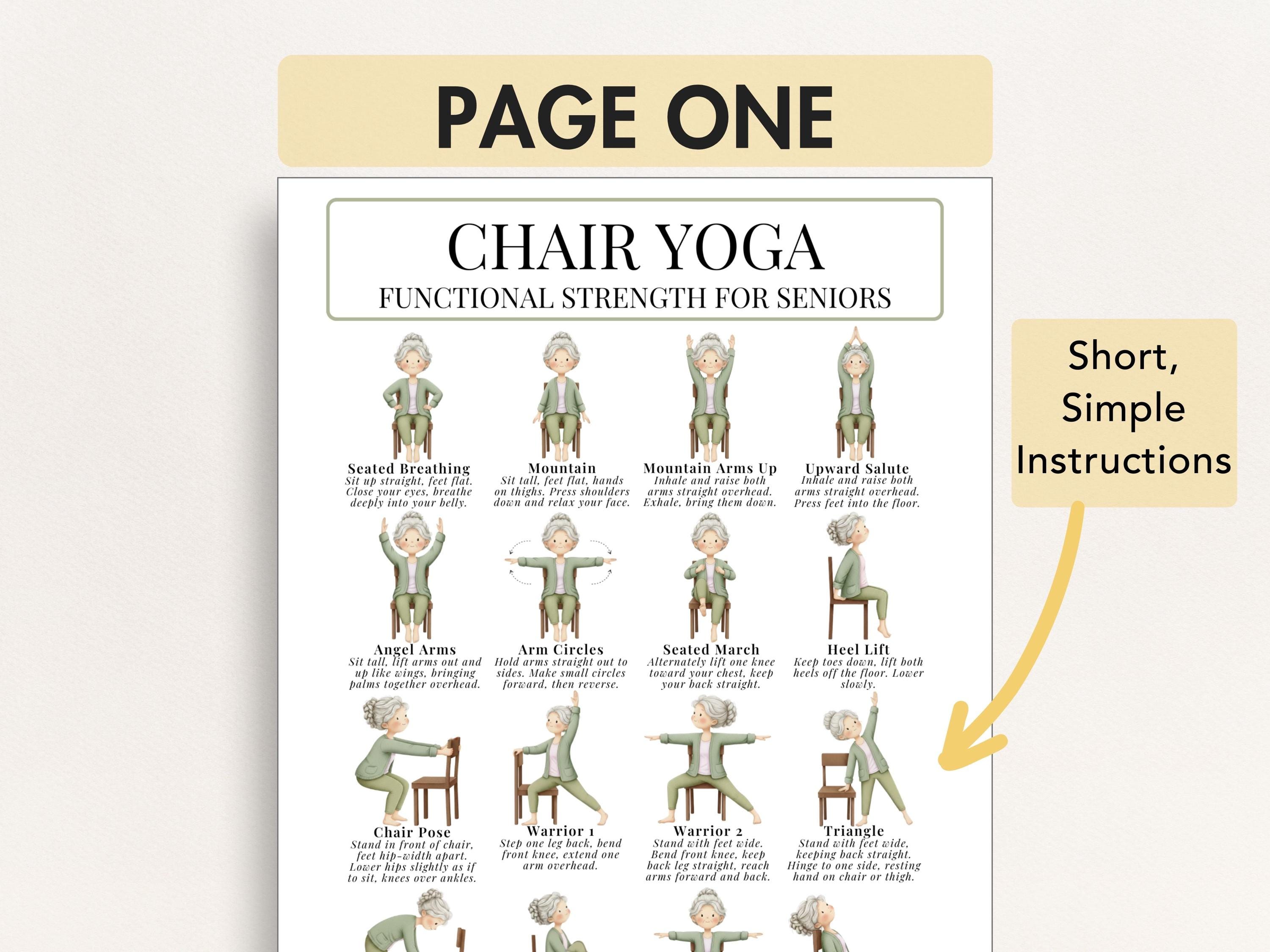 Chair Exercises for Seniors Printable, Strength Training Chair Fitness ...