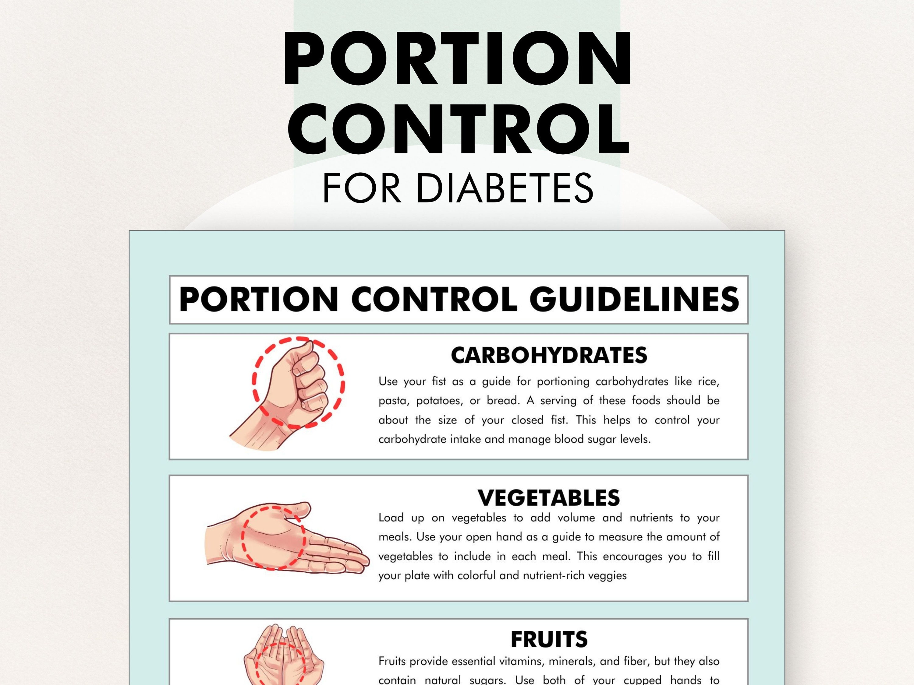 Portion Control Guide, Diabetes Portion Control PDF, Portion Sizes ...