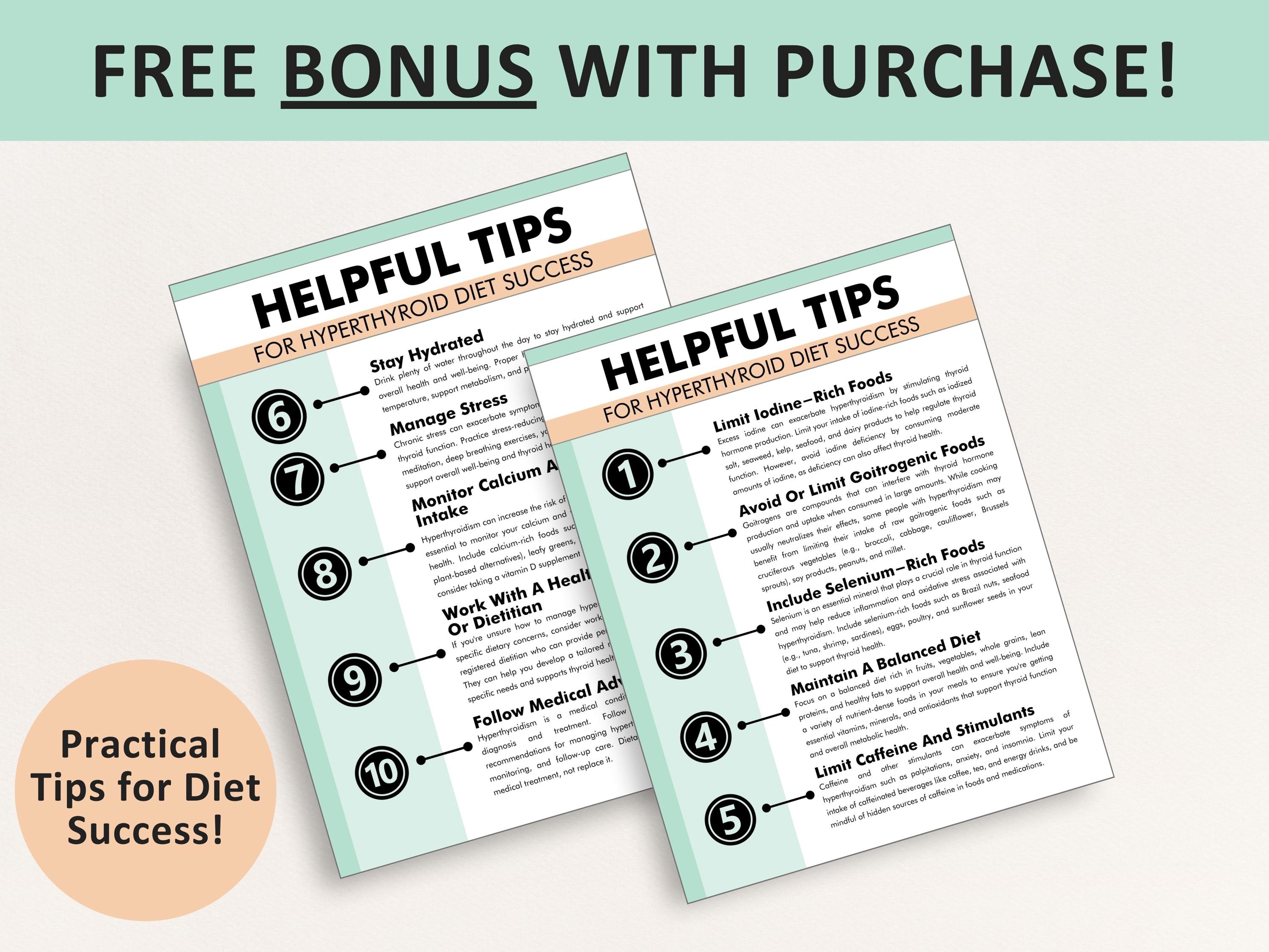 Hyperthyroidism Diet Foods, Diet for Hyperthyroidism Poster, PDF, Helps ...