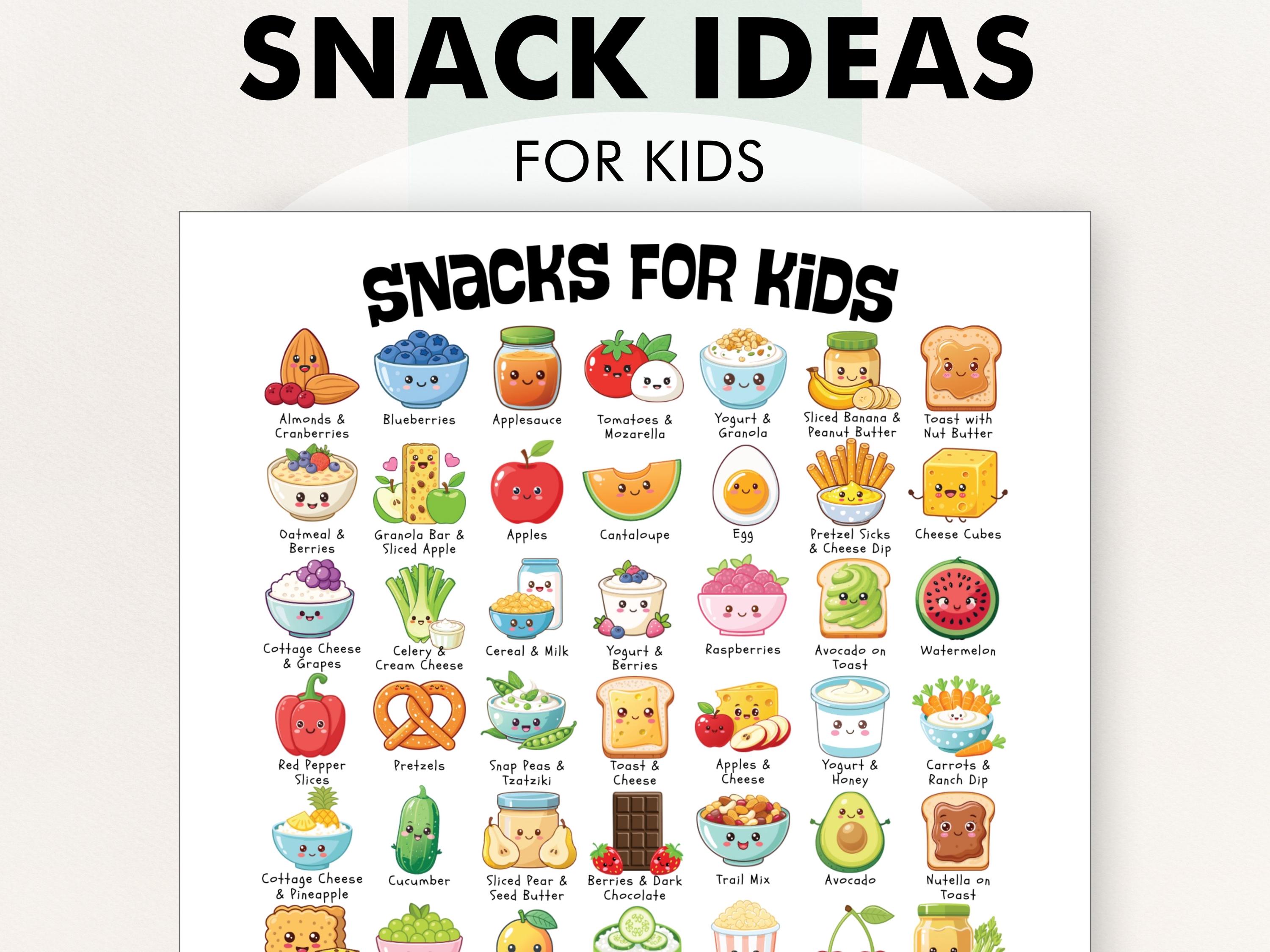 Healthy Snacks for Kids Poster, Quick Snacks for Kids, PDF, Fun and ...