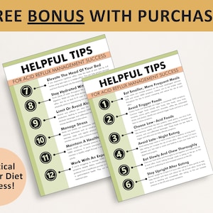 Acid Reflux Food Chart, GERD Food Guide, Gastritis Food List - Download ...