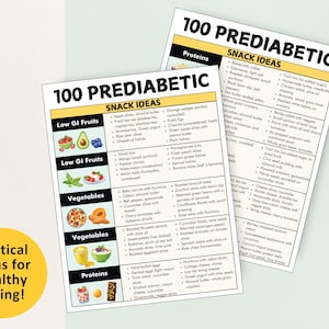 Prediabetes Snacks, Snacks for Prediabetes, Printable PDF, Helps You ...