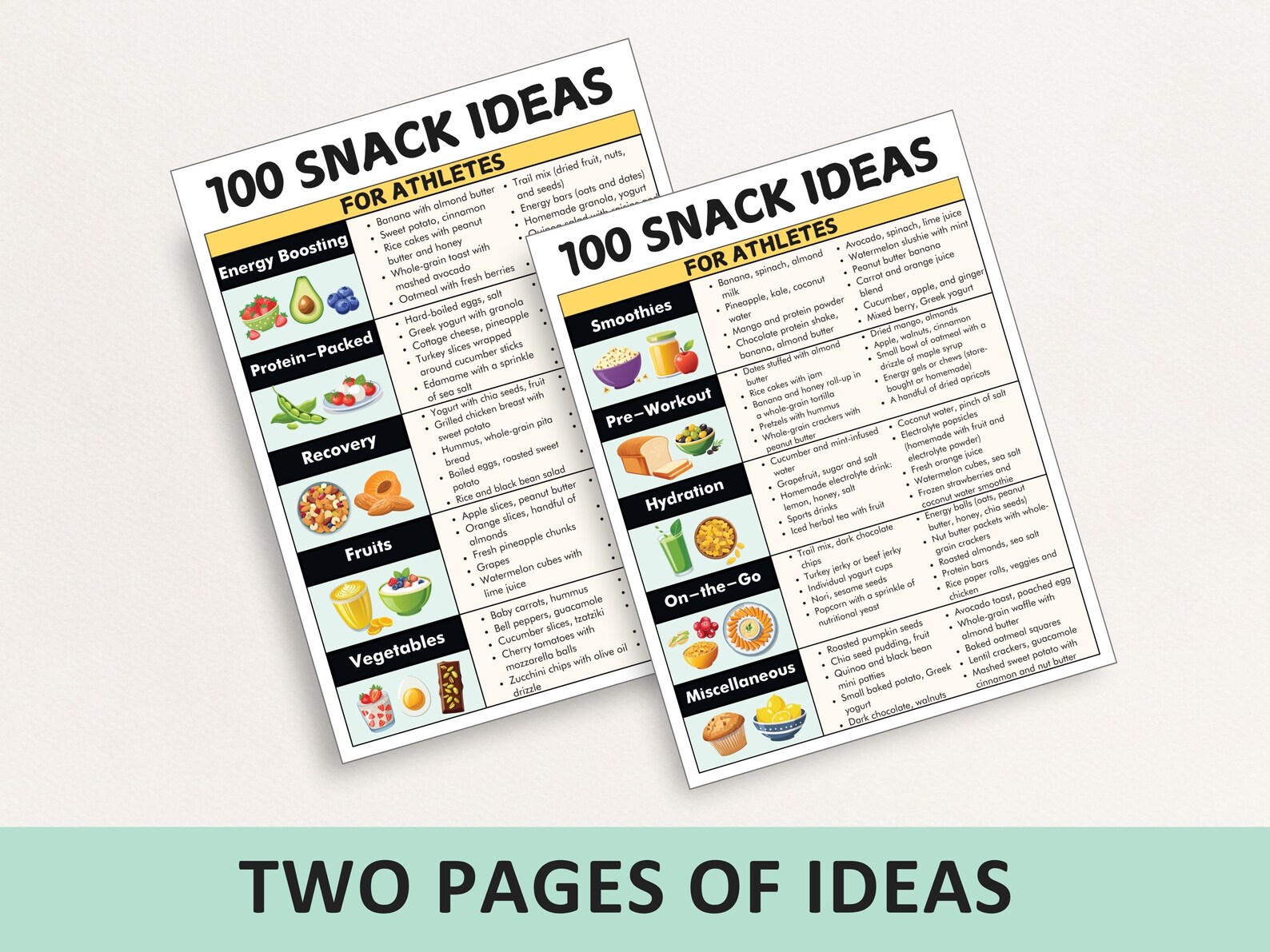 Athlete Snack List, 100 Athlete's Snacks, Snacks for an Athlete ...