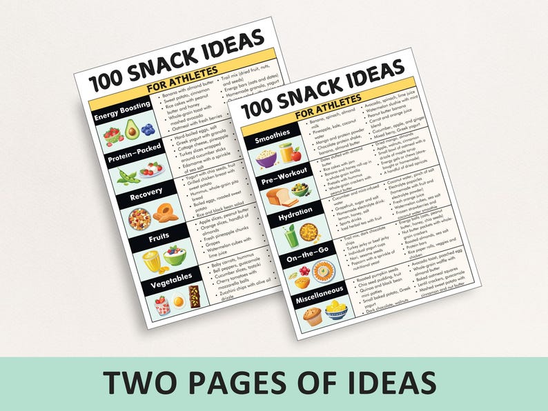 Athlete Snack List, 100 Athlete's Snacks, Snacks for an Athlete ...