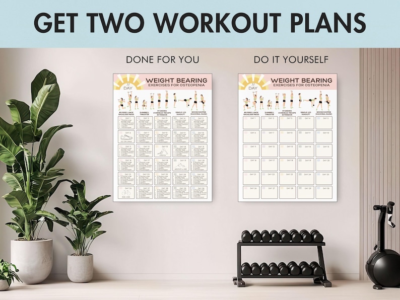 Weight Bearing Exercises for Osteopenia, Printable PDF, at Home Program ...