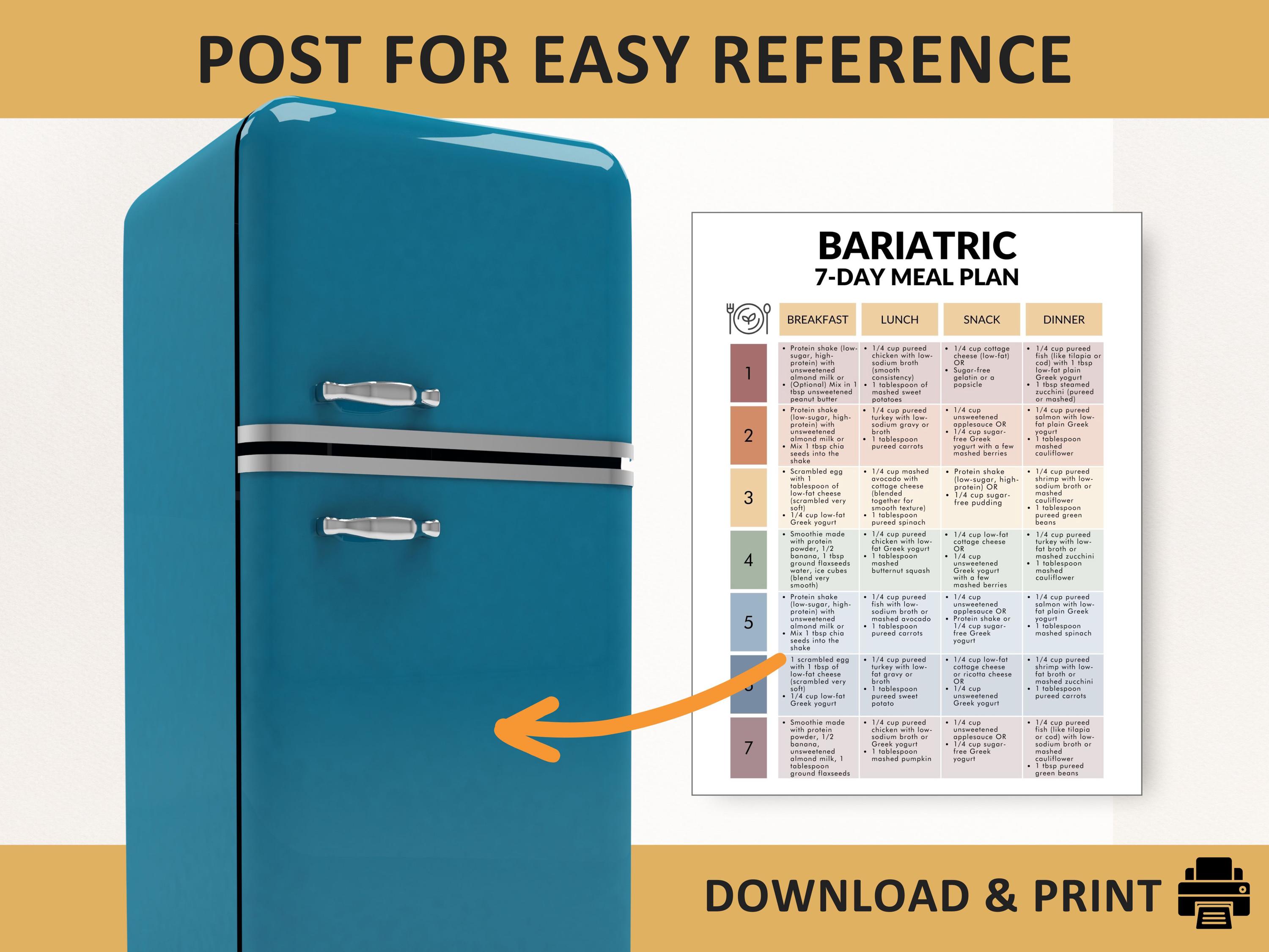 Bariatric Meal Plans, 7-day Bariatric Meal Plan, Bariatric Meal Plan ...