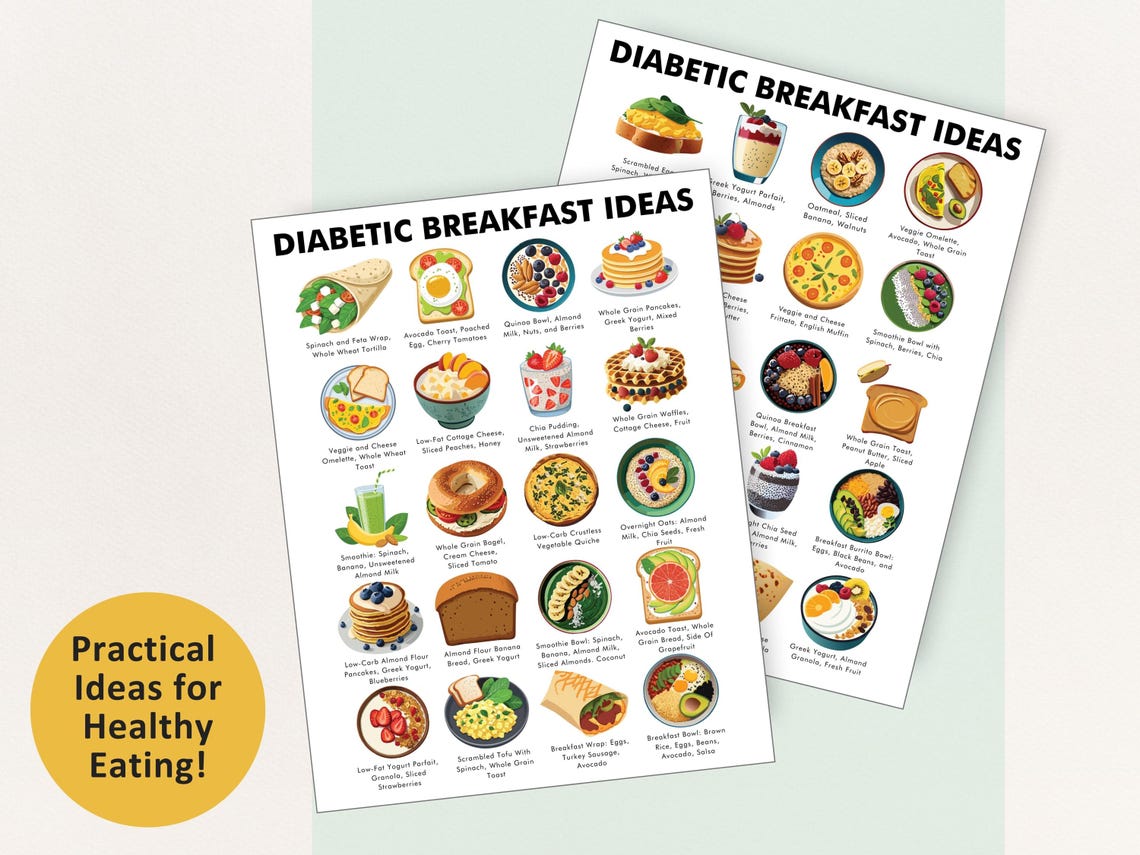 Diabetic Breakfast Ideas, Breakfast Food for Diabetics, Printable PDF ...
