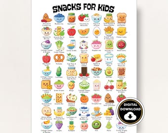 Healthy Snacks for Kids Poster, Quick Snacks for Kids, PDF, Fun and ...
