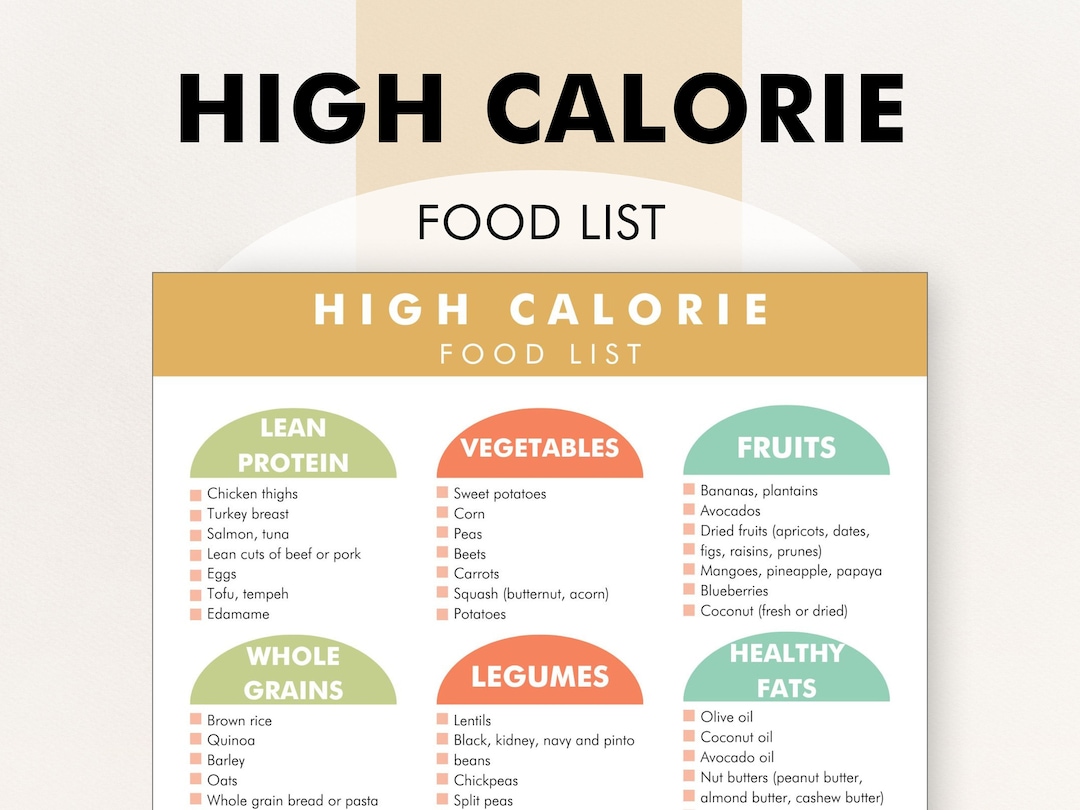 High Calorie Foods List, High Calorie Foods for Weight Gain, High ...