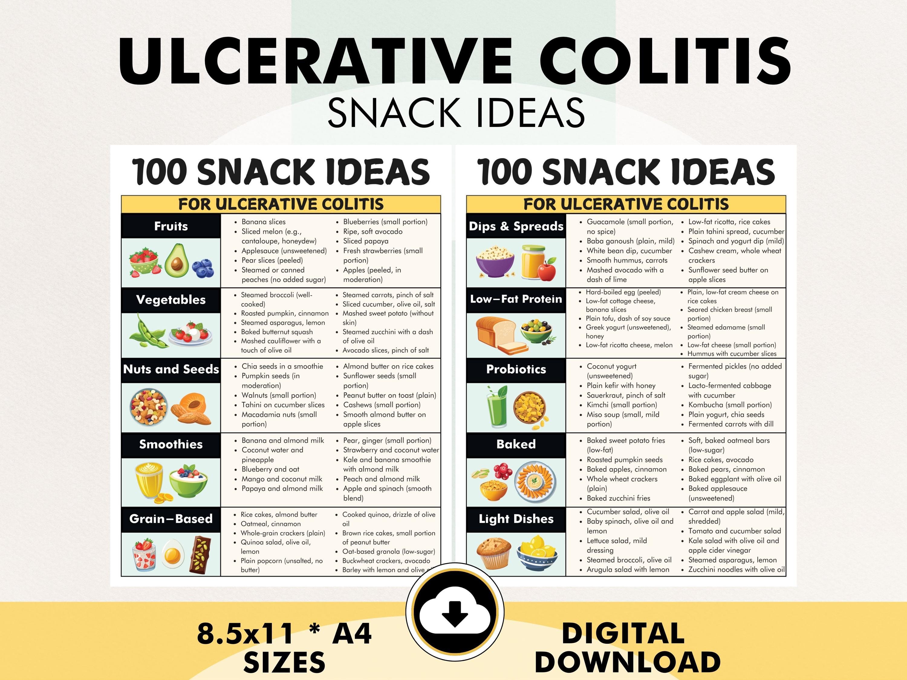 Ulcerative Colitis Diet - Snacks, Ulcerative Colitis Snacks, 100 Snacks ...