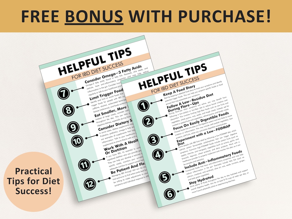 IBD Diet Plan, IBD Diet Sheet, Inflammatory Bowel Disease Food List ...