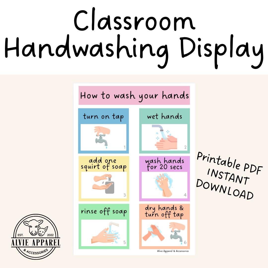 Handwashing Poster for Kids | Classroom Hygiene Display | Wash Your ...