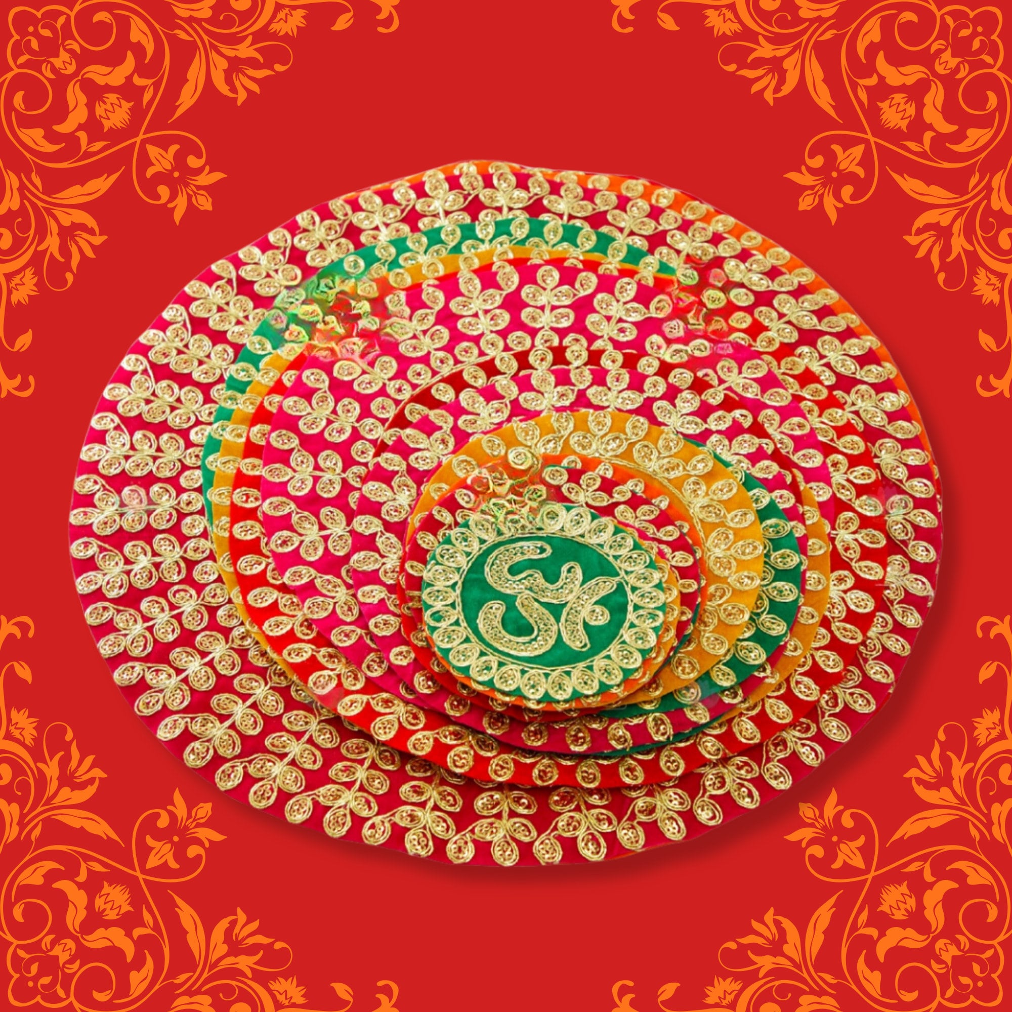 Sacred Indian Embroidered Cloth for Ganesha, Shiva, Lakshmi, Kali ...