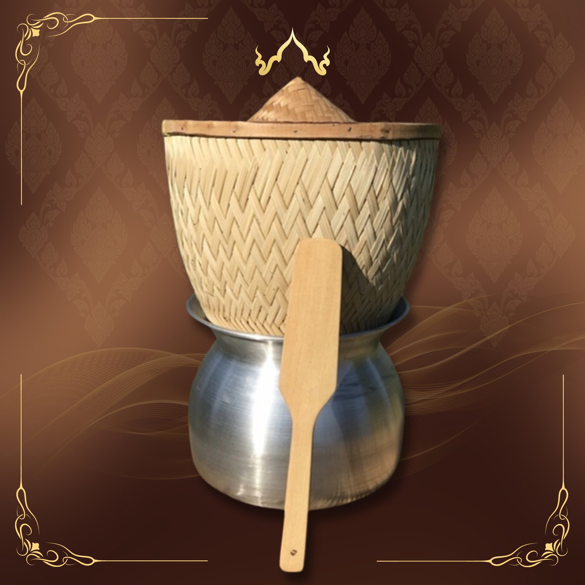 Sticky Rice Steaming Set Original Thai Kitchen for Thai Food. Aluminium ...