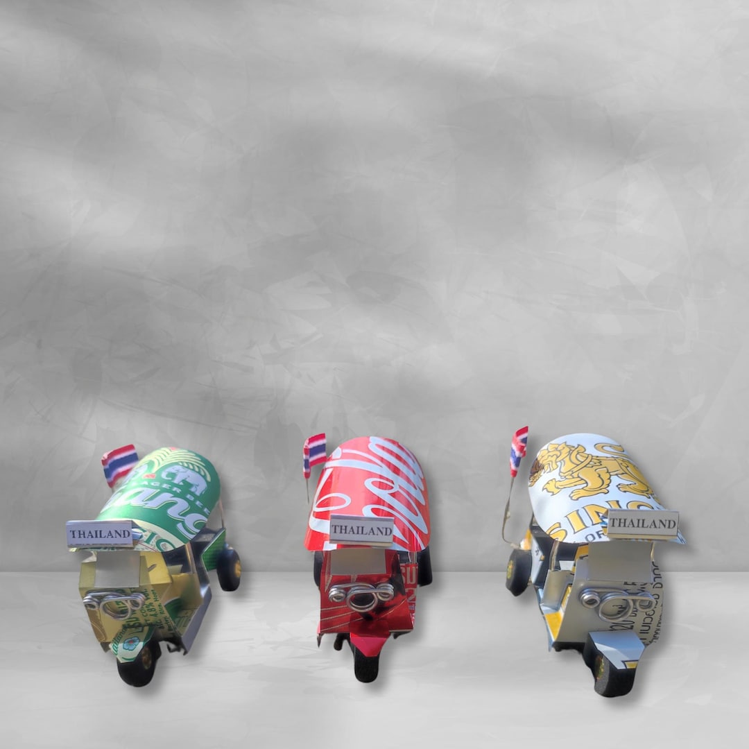 Recycled Can Tuk Tuk Model – Thai Souvenir, Eco-friendly Upcycled Beer ...