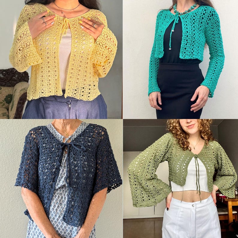 Anne Cardigan Crochet PDF Pattern | Lacy Crochet Cardi | Made-to ...