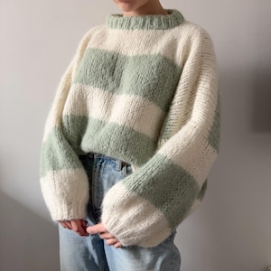 Striped Sweater Knitting Pattern | Oversized Jumper Pattern | Beginner ...