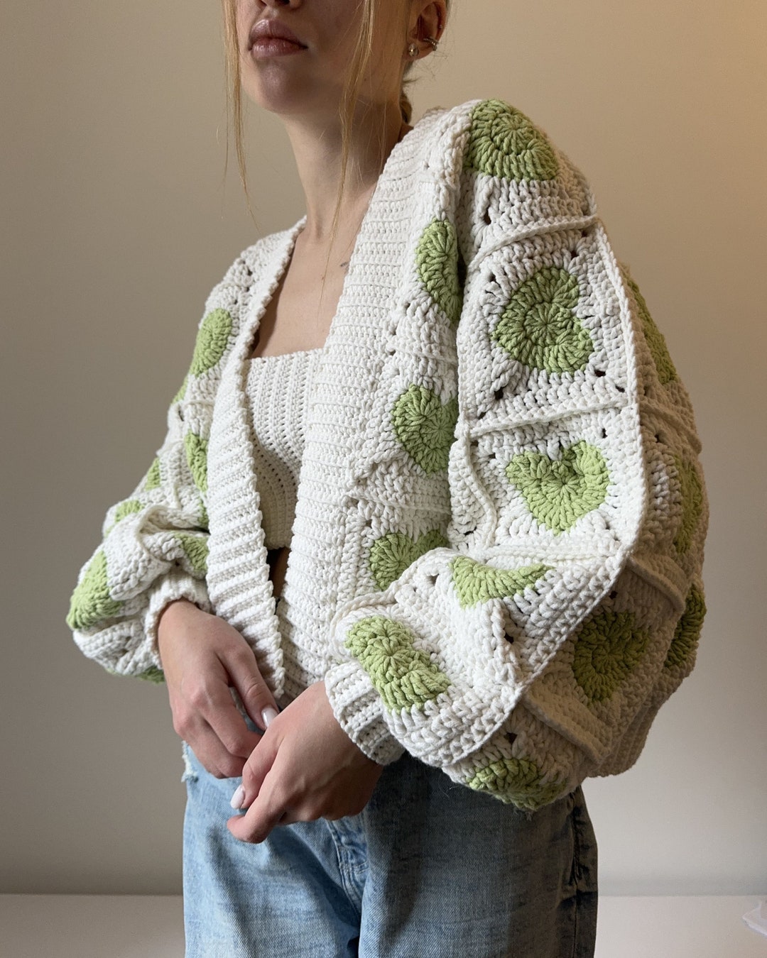Heartie Cardigan Crochet PDF Pattern | Heart Granny Square Sweater ...