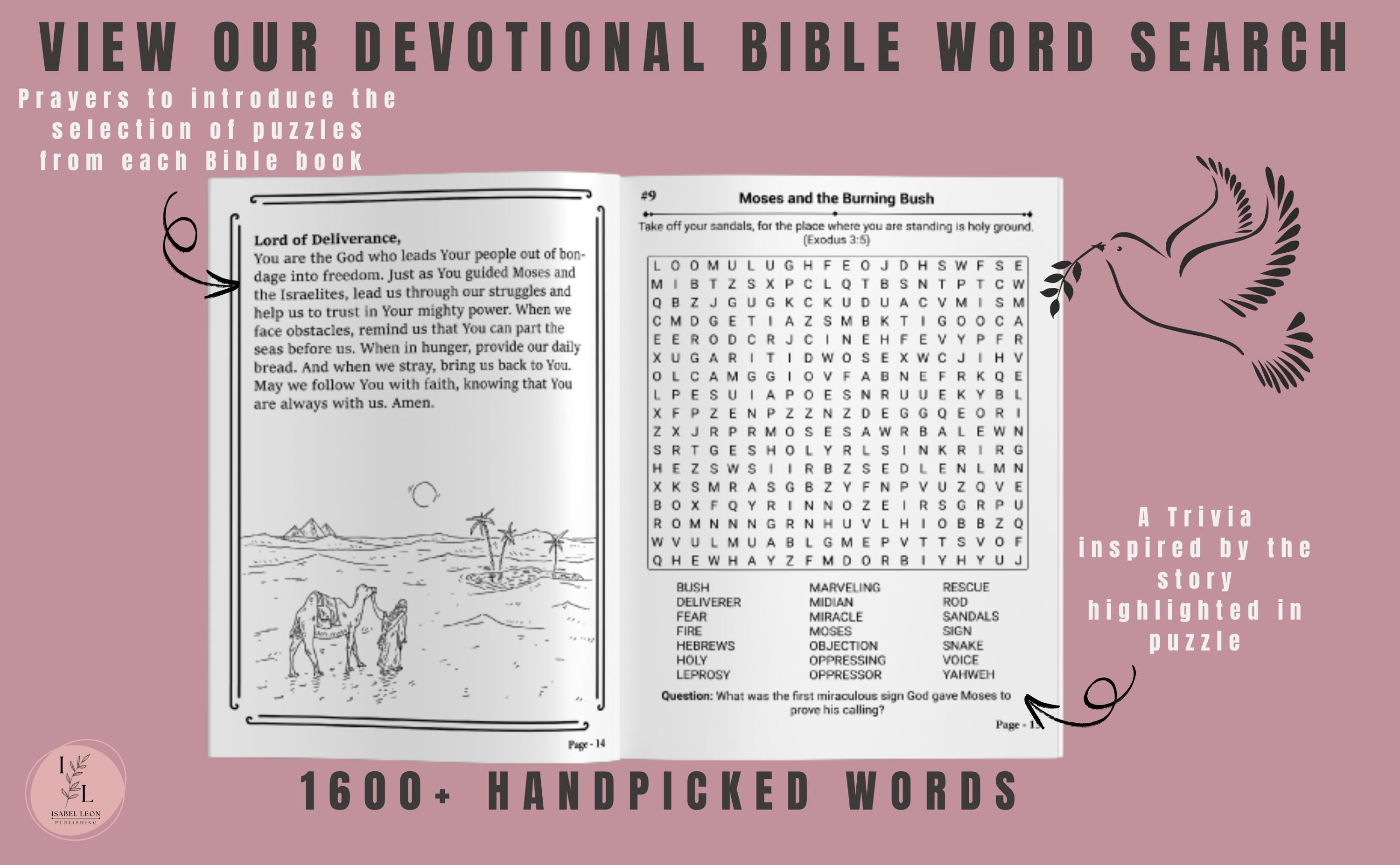80 Printable Bible Word Searches | Digital Christian Puzzle | Including ...