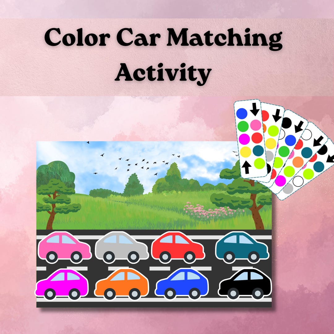 Car Direction & Color Activity | Printable Matching Game | Left Right ...