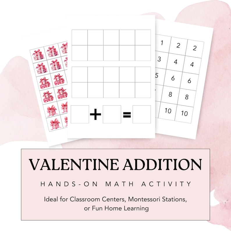 Valentine's Addition Game | Printable Math Activity (PDF Download) - Etsy