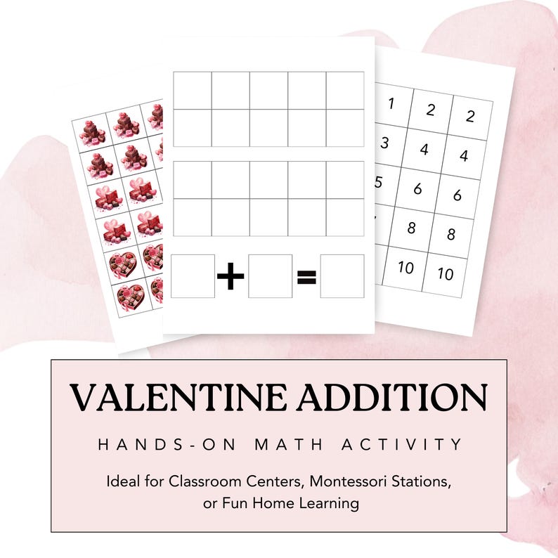 Valentine Chocolate Addition Game | Preschool Math Printable (PDF ...