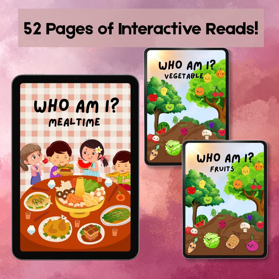 Who Am I? Riddle E-book Bundle for Kids | Fruits, Vegetables & Mealtime ...
