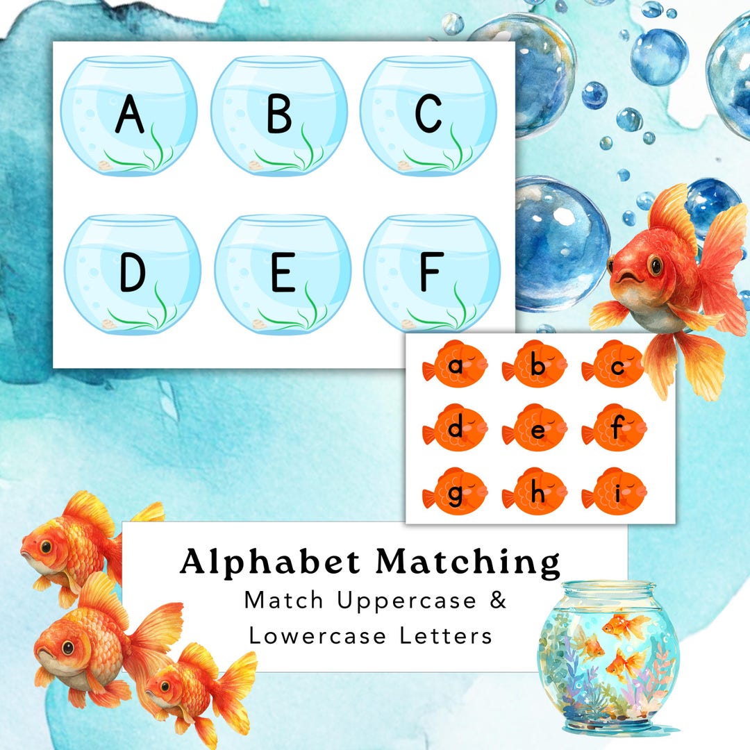 Alphabet Fish Tank Matching Activity | Uppercase Lowercase Letters ...