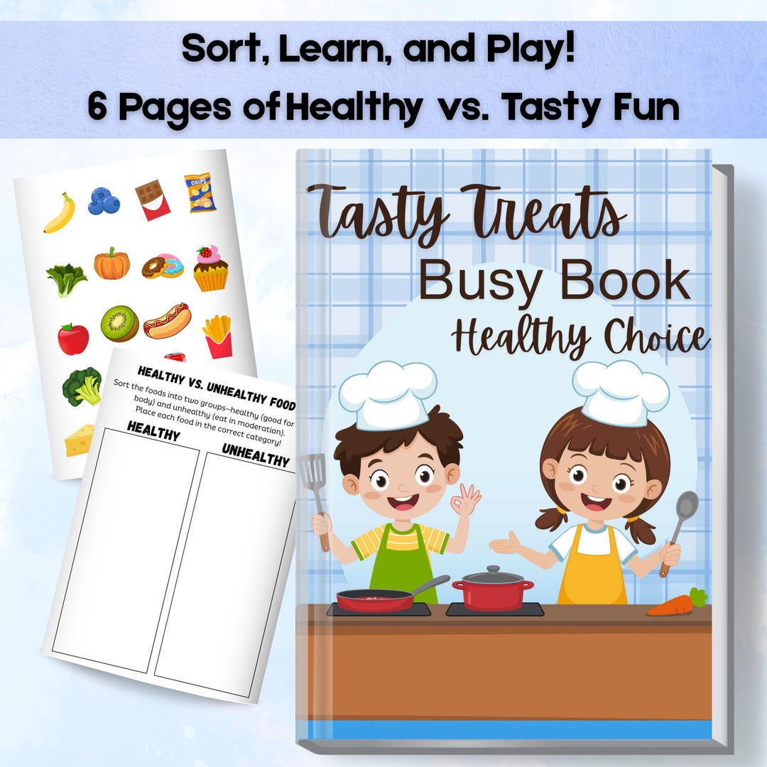 Healthy Vs Unhealthy Food Busy Book | Printable Learning Activity for ...