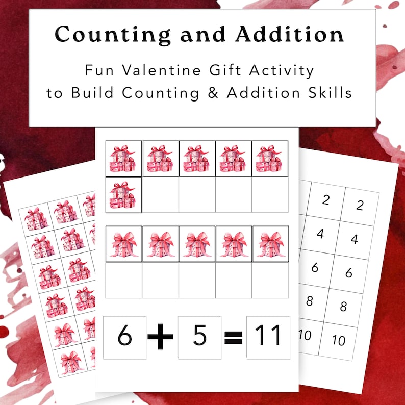Valentine's Addition Game | Printable Math Activity (PDF Download) - Etsy
