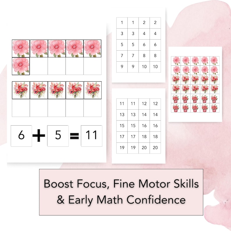 Valentine's Day Addition Game | Flower Math Printable (PDF Download) - Etsy