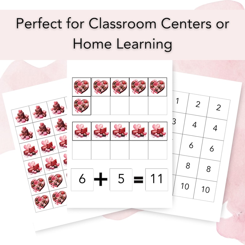 Valentine Chocolate Addition Game | Preschool Math Printable (PDF ...
