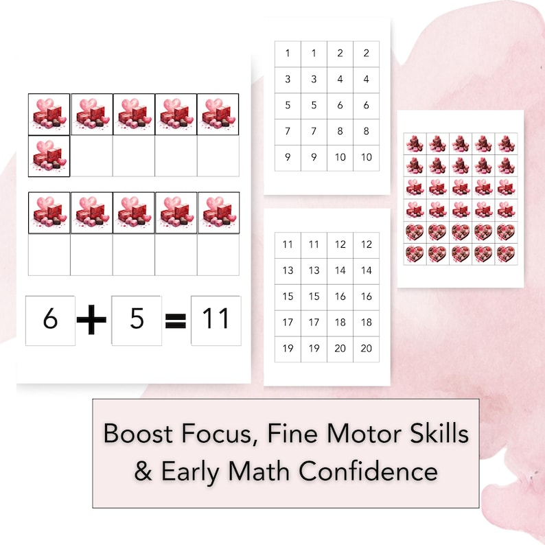 Valentine Chocolate Addition Game | Preschool Math Printable (PDF ...
